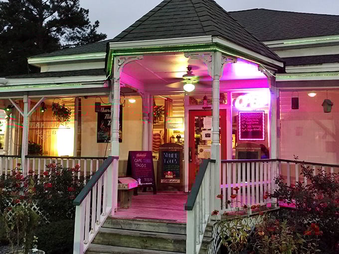 By night, this humble steakhouse transforms into a pink-hued dining destination&mdash;like a Southern fairytale with better food.