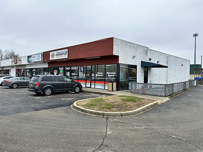Those windows at Weekend Burgers look like they're powered by the joy of people eating great burgers inside.