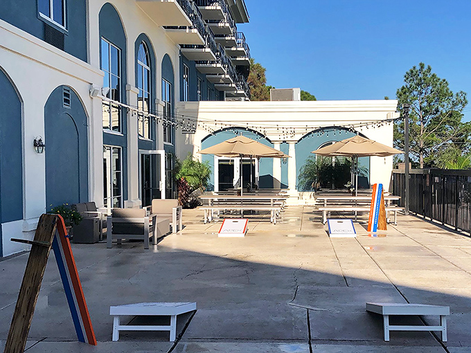 Outdoor games and sunshine &ndash; the Florida retirement starter kit comes standard at this gathering spot where cornhole is taken very seriously.