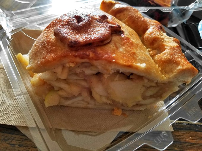 An apple pie that doesn't apologize for being exactly what it is&mdash;honest fruit enrobed in buttery crust with just a hint of cinnamon playing matchmaker.