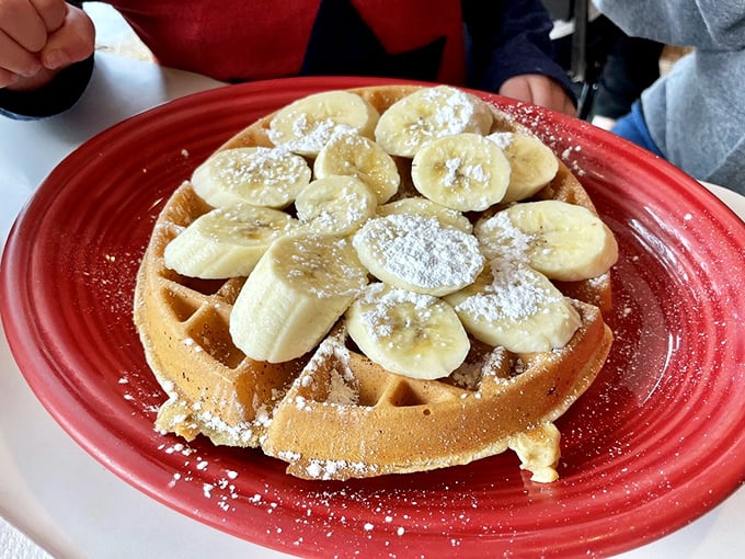 These banana waffles aren't just breakfast, they're dessert with an alibi &ndash; golden, crisp, and topped with enough fruit to count as "healthy." 