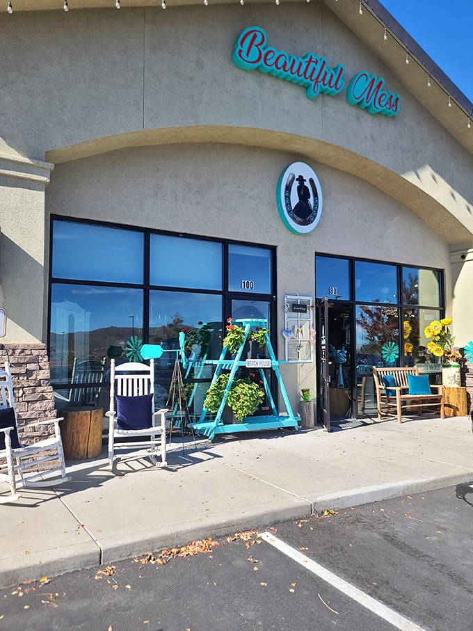 Beautiful Mess boutique perfectly captures that sweet spot between vintage charm and modern whimsy, with turquoise accents that scream "Southwest chic."