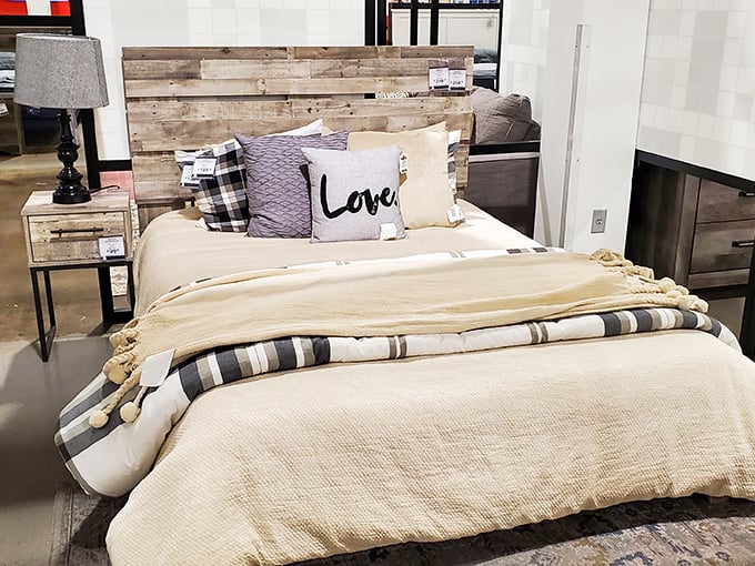 The mattress section: where Nebraskans can publicly test-drive their way to better sleep without the awkwardness found at fancier stores.