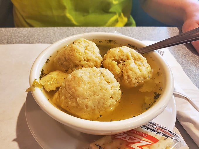 Three's company when it comes to these matzo balls. The broth is just showing off at this point.