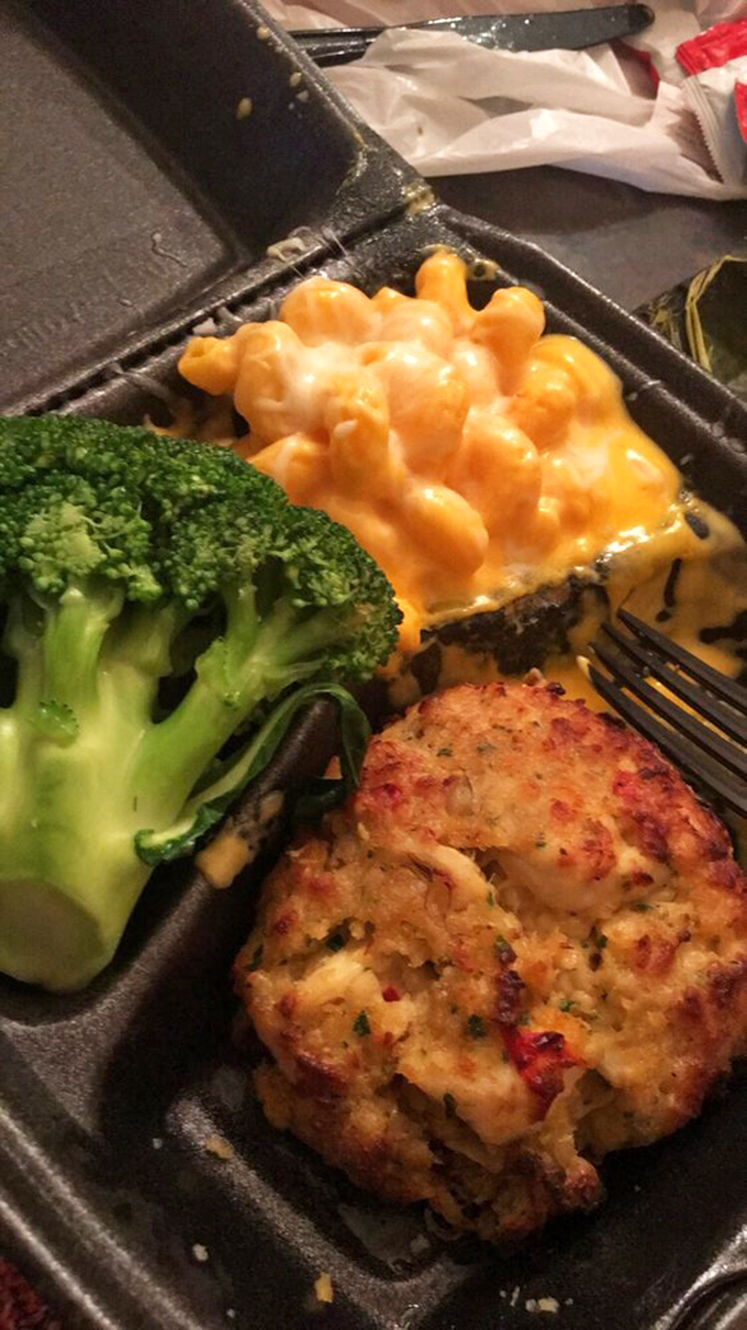 This isn't just dinner – it's edible Maryland heritage. A crab cake so packed with lump meat it barely holds together until your first heavenly bite.