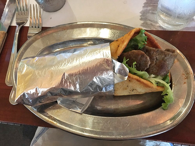 Wrapped in foil and bursting with flavor, this gyro makes a compelling case for eating with your hands being civilization's greatest achievement.