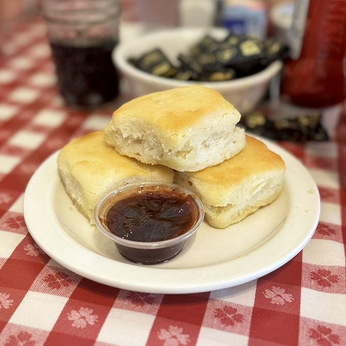 These aren't just biscuits; they're cloud-like vessels of buttery perfection. Add homemade jam and you've got breakfast's greatest love story.