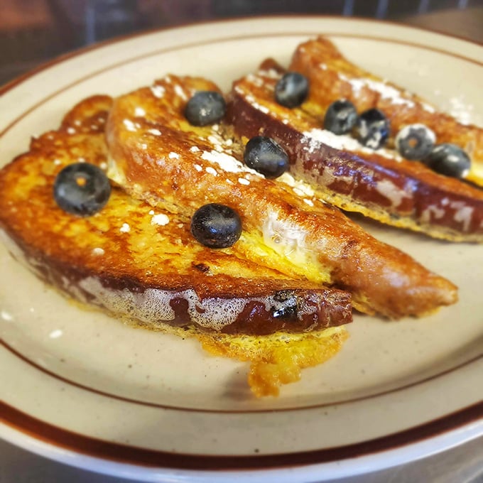Blueberry-studded French toast that makes Sunday mornings feel like a celebration worth savoring slowly.