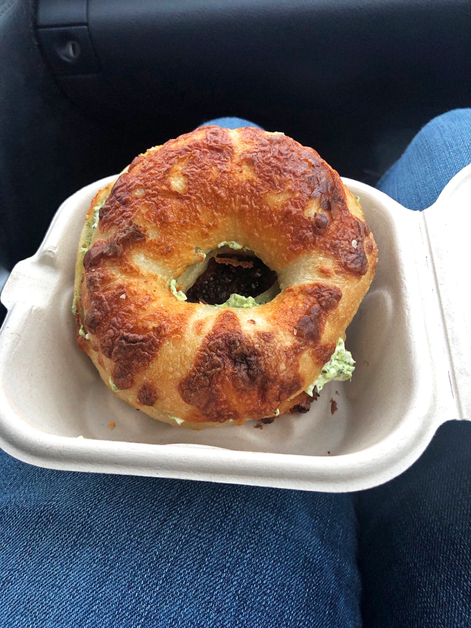 This toasted bagel with its melty center is what breakfast dreams are made of. It's the morning equivalent of a warm hug.