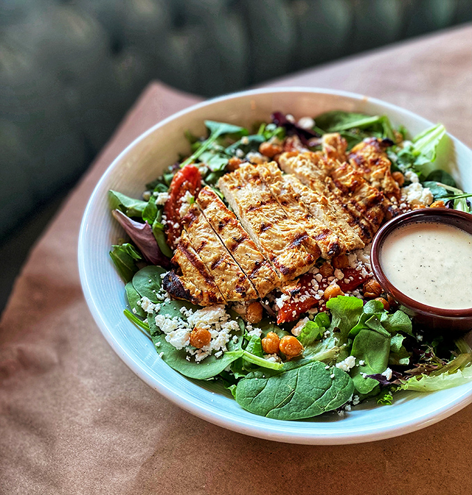 Even the salads get the star treatment. Crisp greens playing backup to a perfectly grilled chicken headliner&mdash;healthy eating never felt so indulgent.