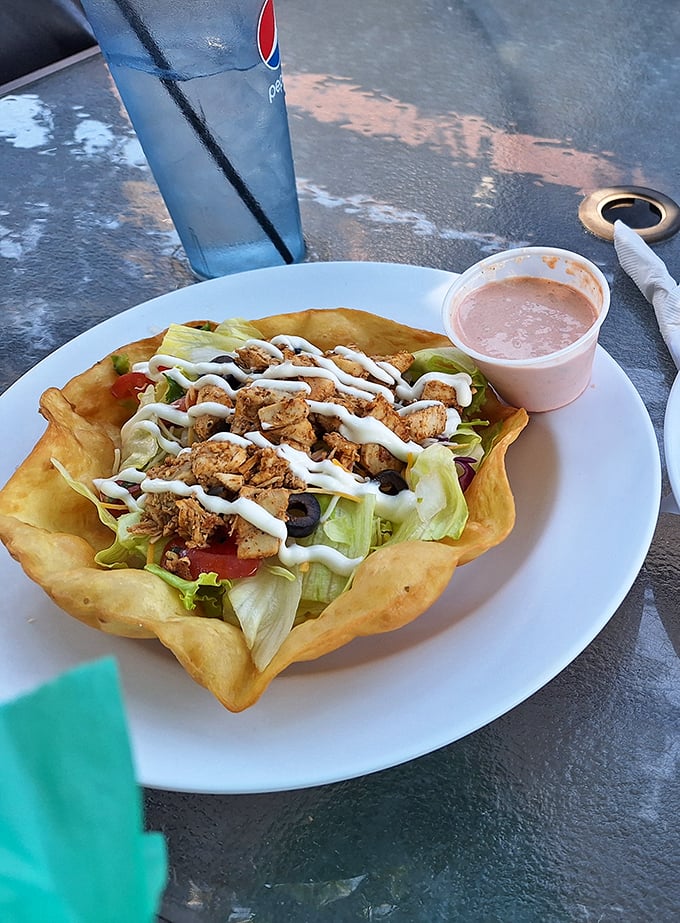 This isn't just a taco salad&mdash;it's edible architecture. The crispy shell bowl makes you wonder why we ever settled for eating salads from regular plates.