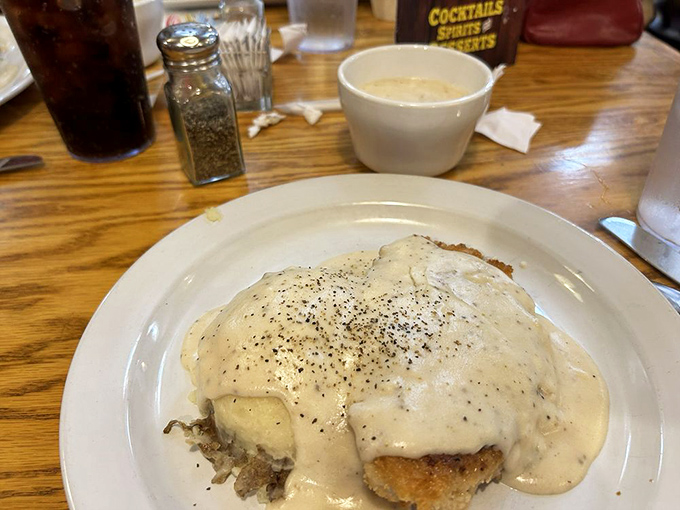 Chicken fried anything is good, but chicken fried chicken with pepper gravy? That's like winning the lottery and finding out your ticket was free.
