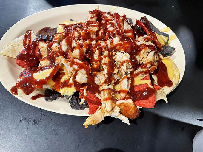 BBQ nachos &ndash; proof that innovation in the BBQ world can yield delicious results. A beautiful mess of chips, cheese and smoky protein.