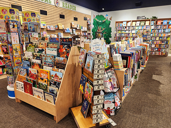 A literary forest grows in this corner of Morgenstern's, where young readers discover worlds hidden between colorful covers.