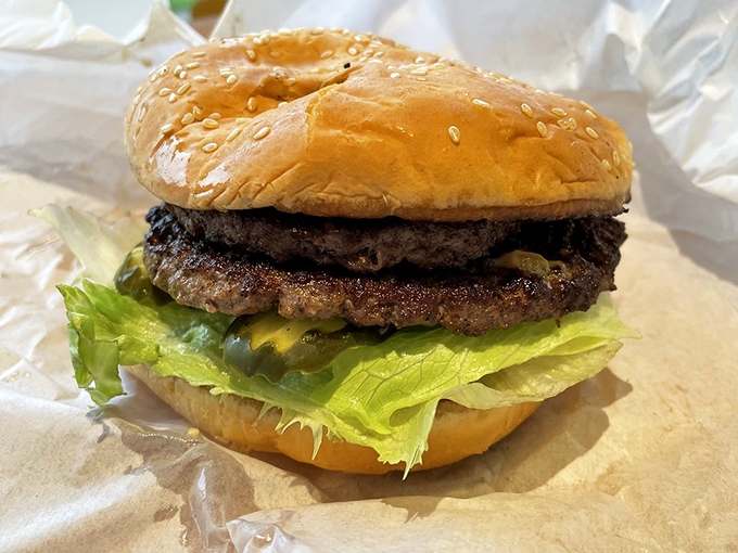 The Classic Burger with an extra patty is what happens when "enough" just isn't enough. Double the beef, double the joy.