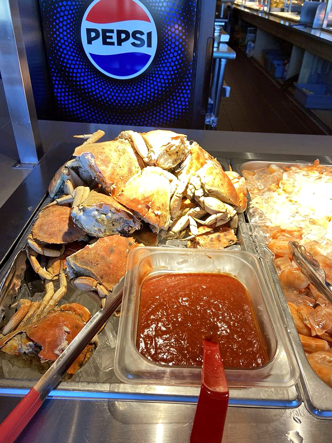 Crab legs that actually contain meat! Not those sad, picked-over specimens you find at lesser buffets.