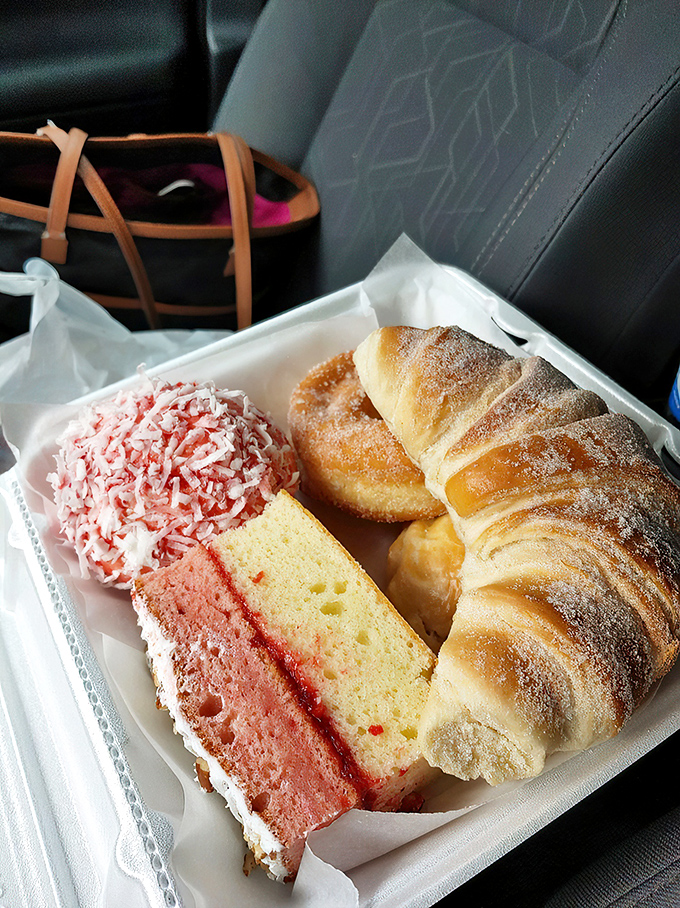 The perfect to-go box: a slice of heaven paired with Mexican pastries. Car picnics have never been so culturally enriching.