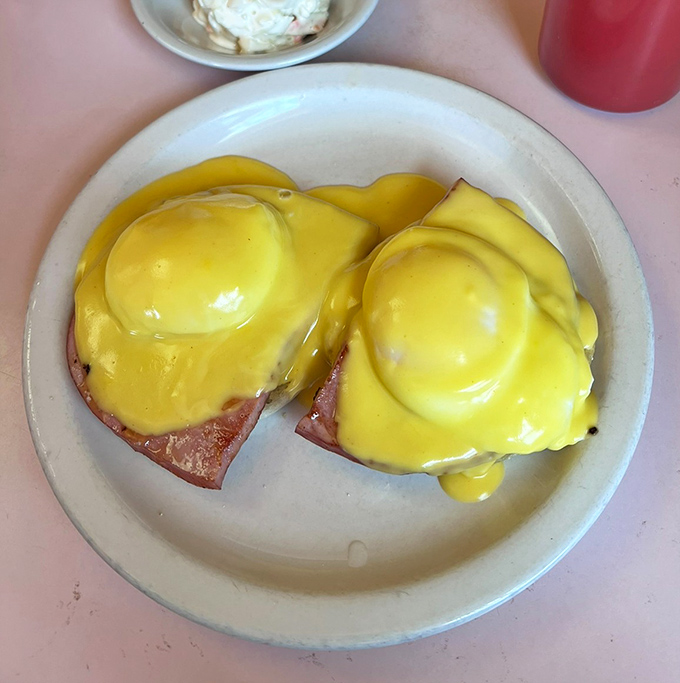 Eggs Benedict done right, because some classics never need updating, just proper execution and respect.