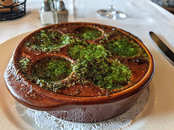 Escargot swimming in herb-flecked butter is the culinary equivalent of trying on someone else's glasses&mdash;strange at first, then suddenly everything becomes clear.
