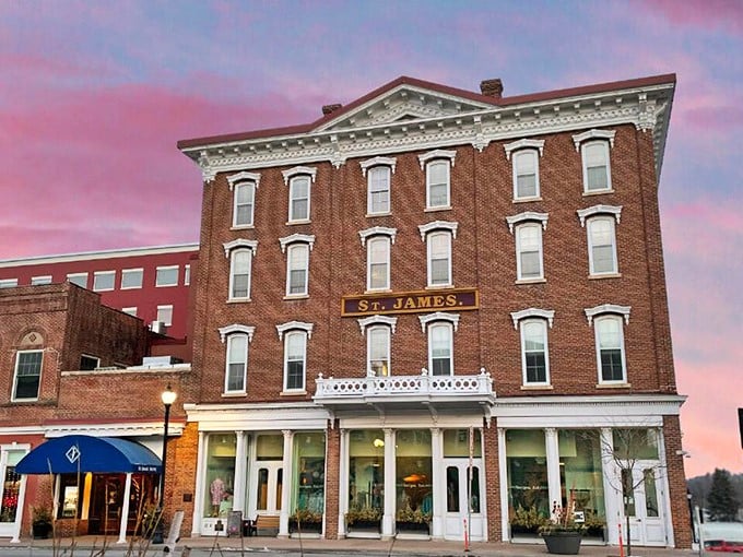 The St. James Hotel has witnessed river commerce since 1875, offering historic charm without the historic plumbing issues that plague lesser establishments.