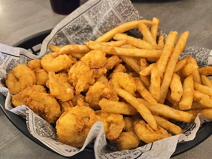 When shrimp and fries share a plate, it's not just a meal&mdash;it's a celebration of simplicity done right. Seafood this fresh doesn't need fancy presentation.