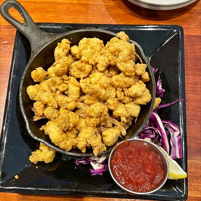 Crispy fried alligator&mdash;because sometimes you should eat the thing that might otherwise eat you. Surprisingly tender with just the right kick.