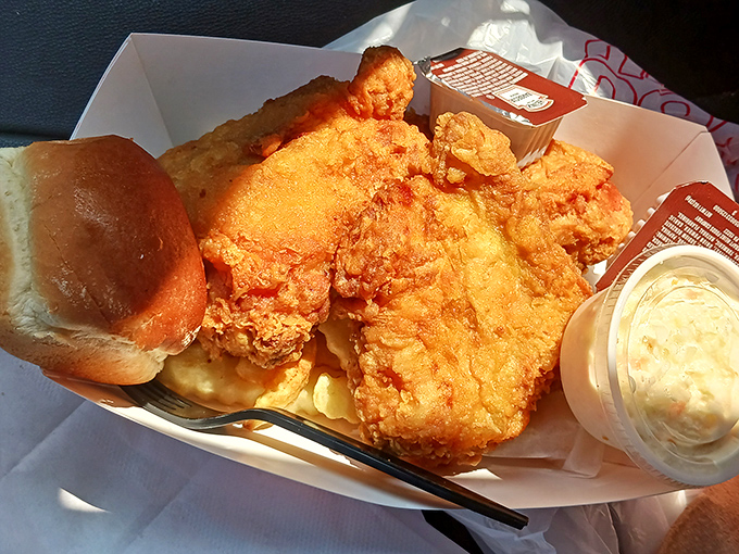 Golden-battered chicken that Colonel Sanders would salute. When comfort food calls, this crispy masterpiece answers with a resounding crunch.