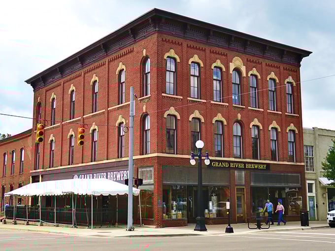 Grand River Brewery occupies a corner brick building that's seen more history than your high school textbook ever covered.
