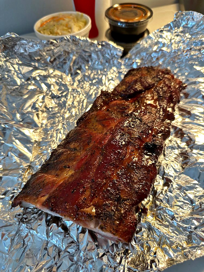 Half a slab might seem reasonable until you taste the first rib. Then you'll question why you didn't order the full rack and plan tomorrow's return.
