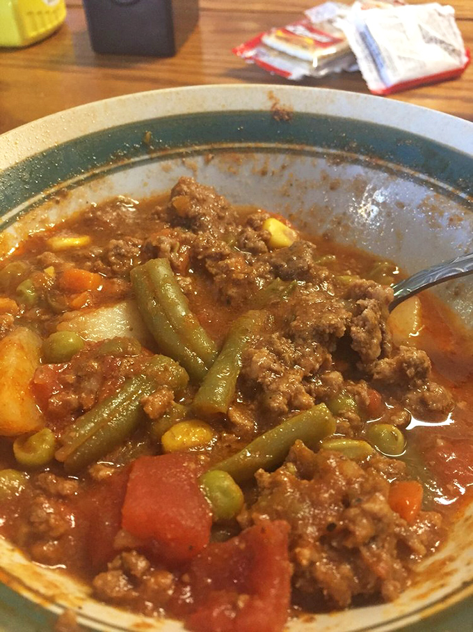 This hearty vegetable beef soup doesn't just warm your body&mdash;it practically tells stories of grandma's kitchen and simpler times.