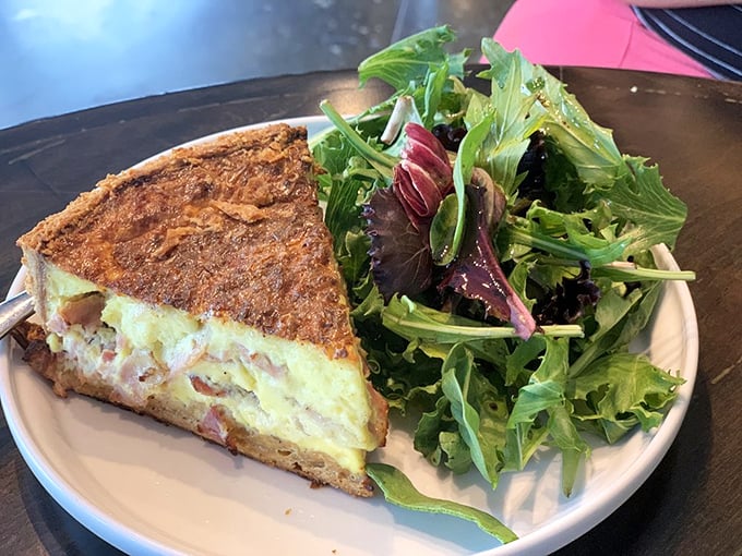 This quiche isn't playing around&mdash;it's serious about flavor. Paired with that pristine salad, it's the breakfast equivalent of wearing both a tuxedo and sneakers.