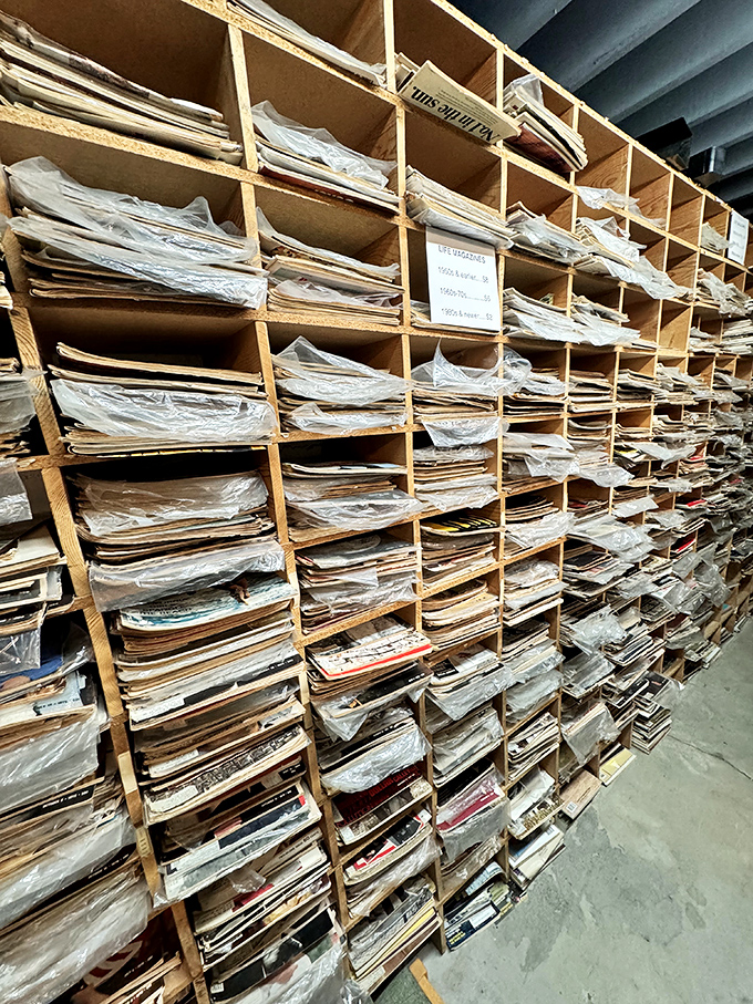 An archivist's dream &ndash; meticulously preserved periodicals and ephemera document decades of American life. History, neatly categorized and waiting.