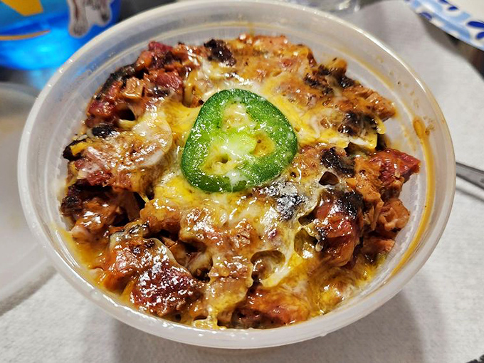 Meat meets cheese in holy matrimony. This loaded potato creation proves that sometimes the best relationships are the most indulgent ones.