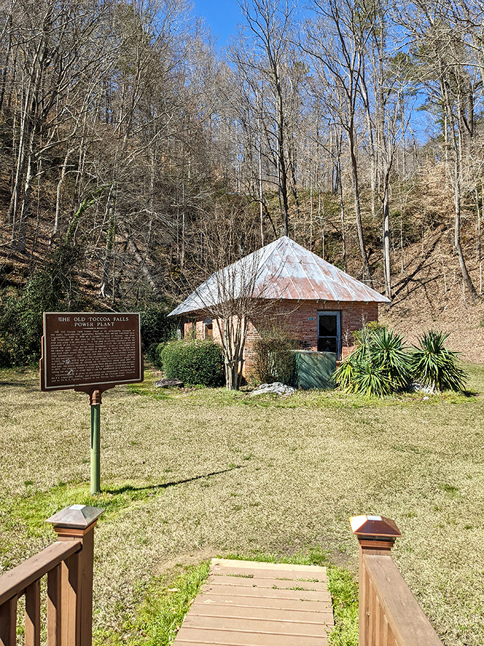 This humble historic building once channeled the falls' power into electricity, back when "going green" meant painting your house.