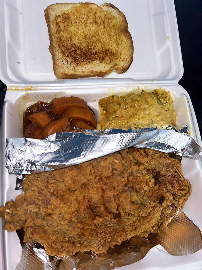 Fried chicken, mac and cheese, and cornbread&mdash;the ultimate trifecta of Southern comfort. No fancy plating needed when the food speaks this eloquently.