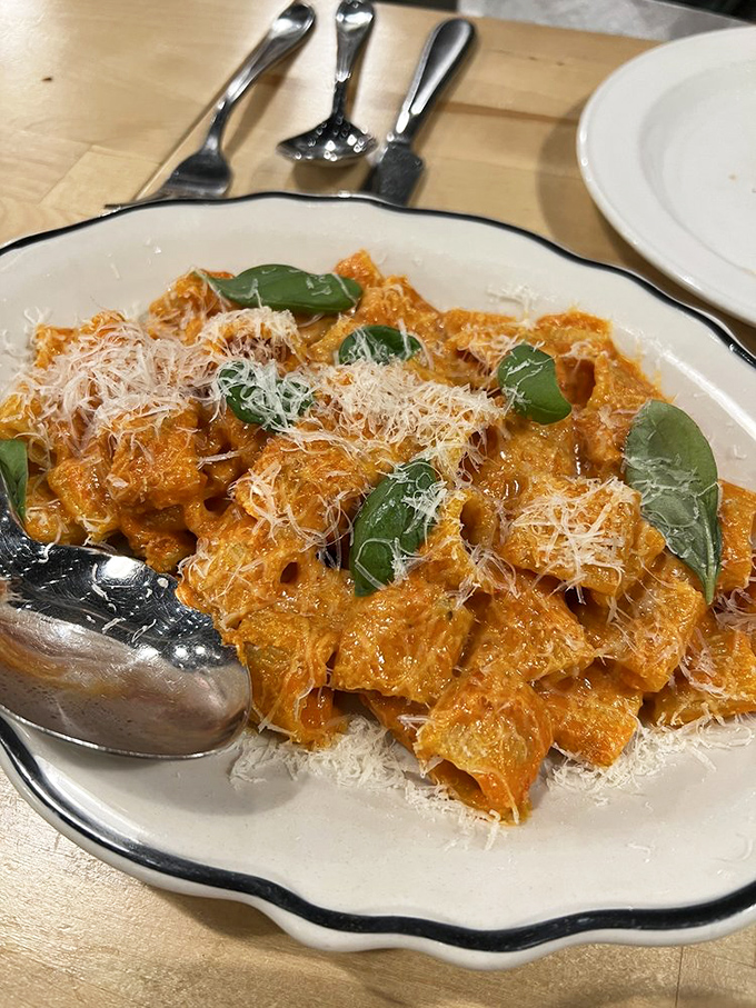 The rigatoni alla vodka isn't just a dish&mdash;it's a creamy, tomato-rich revelation that makes you question all other pasta choices.