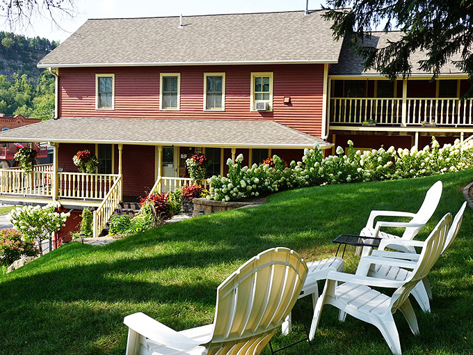 The Root River Inn's wraparound porch practically begs you to sit a spell with a glass of lemonade and watch the world not hurry by.