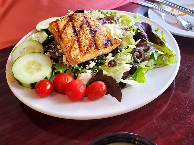This grilled salmon perched atop a garden-fresh salad is Florida's answer to "eating healthy" while still feeling utterly indulgent.