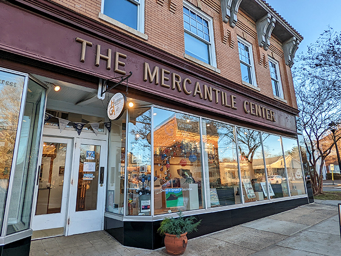 The Mercantile Center stands as a testament to adaptive reuse, where historic brick walls now shelter contemporary artisans and their wares.