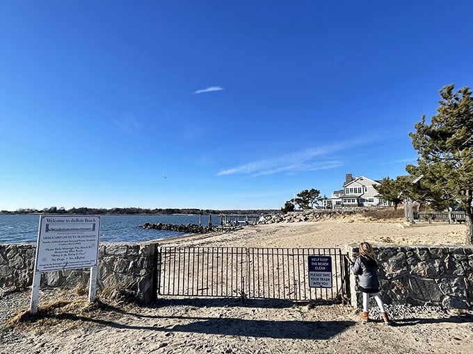 DuBois Beach offers sandy solitude and water views that million-dollar vacation homes elsewhere charge admission just to glimpse.