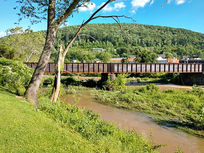 Where rushing water meets unhurried living&mdash;Emporium's bridge spans not just the creek but connects residents to the town's peaceful rhythm.