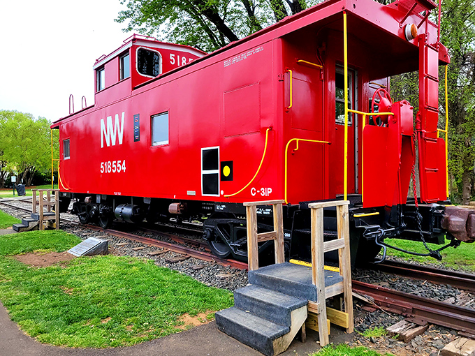 This cheerful red caboose isn't just a nod to Warrenton's railroad history&mdash;it's a full-blown exclamation point in a landscape of historic subtlety.