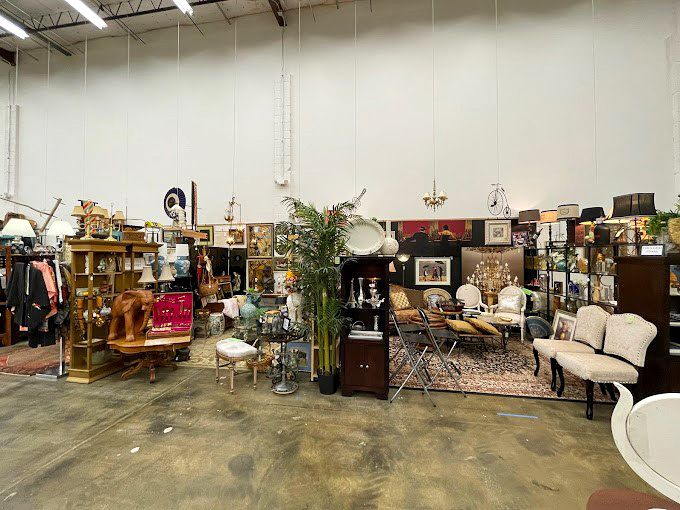 The American flag watches over a sea of furniture possibilities &ndash; patriotic shopping at its finest as you rescue pieces from obscurity.