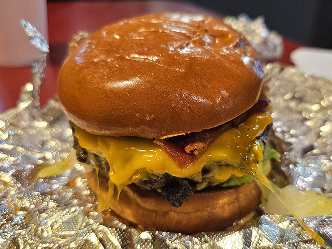 When cheese cascades down a burger like this, it's not just melting&mdash;it's performing a delicious magic trick that transforms beef into bliss.