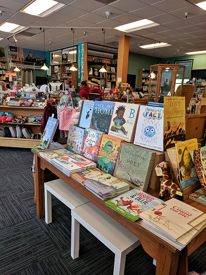 The children's section bursts with color and possibility, proving that the gateway to lifelong reading begins with dragons, talking animals, and adventure.