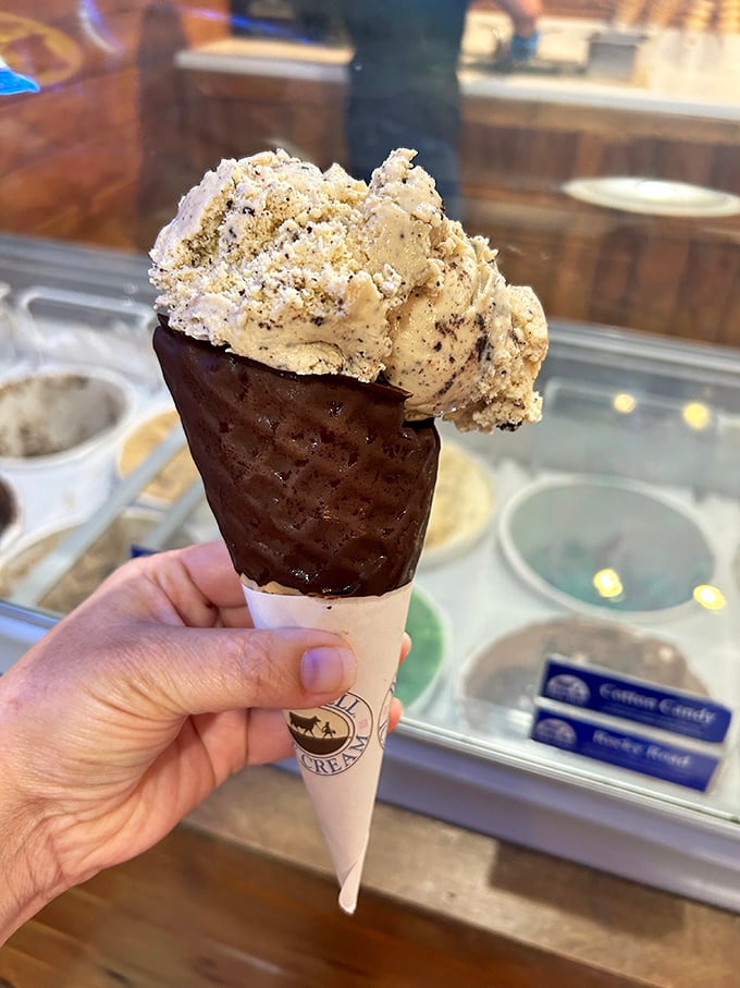 The chocolate-dipped cone isn't just a vessel&mdash;it's armor protecting precious cargo that's worth every calorie.