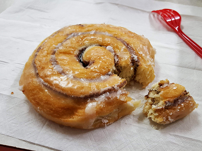 The cinnamon roll tells its sweet story in spirals, each bite offering the perfect cinnamon-to-glaze ratio that scientists have yet to properly quantify.
