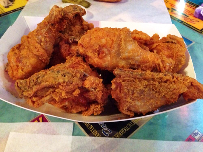 Fried chicken that makes you question every other fried chicken you've ever eaten. The kind of crispy that announces itself three tables away.