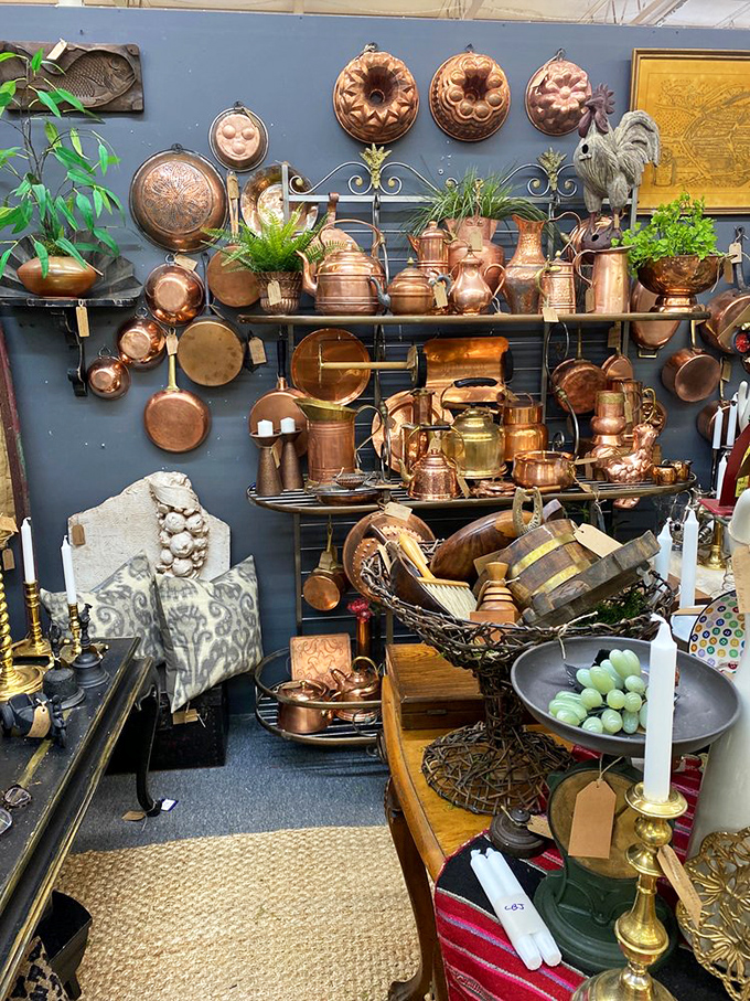 This copper collection gleams with possibilities—practical, decorative, and guaranteed to make your kitchen look like a Parisian chef's dream.