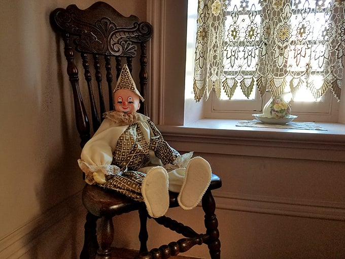 This charming little fellow seems right at home in the castle. Perhaps he's waiting for his royal appointment or just enjoying the view from his antique throne.